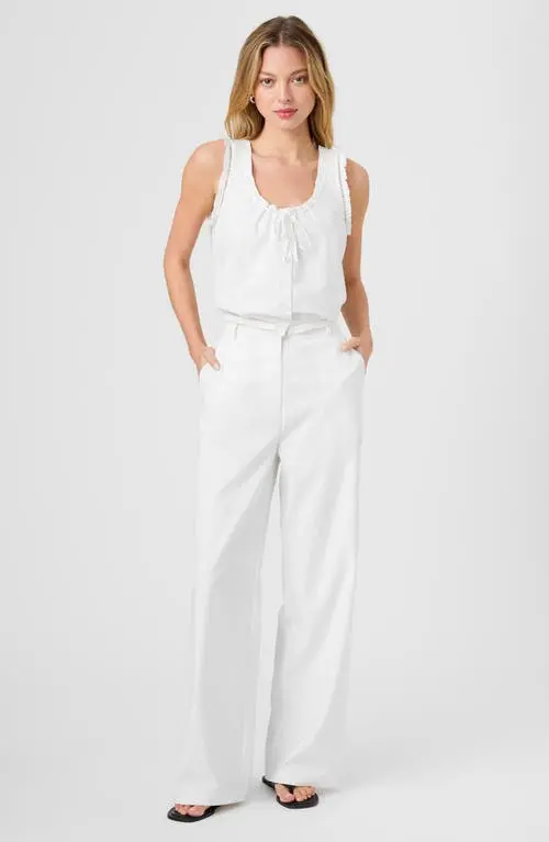 French Connection Wide Leg Twill Trousers - Summer White
