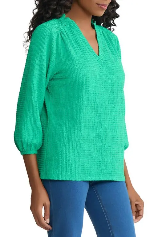 Jones New York Smocked Shoulder Top