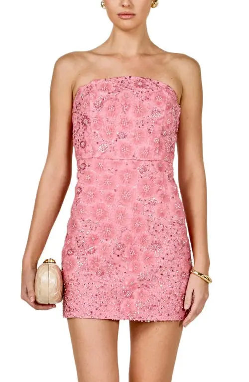 Endless Rose Sequin Strapless Minidress - Raspberry