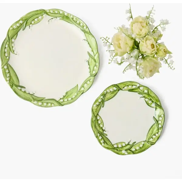 MRS. ALICE Lily Of The Valley Starter Plate - Green