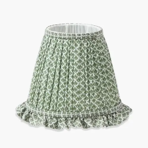 MRS. ALICE Lotus Ruffle Lampshade - Olive