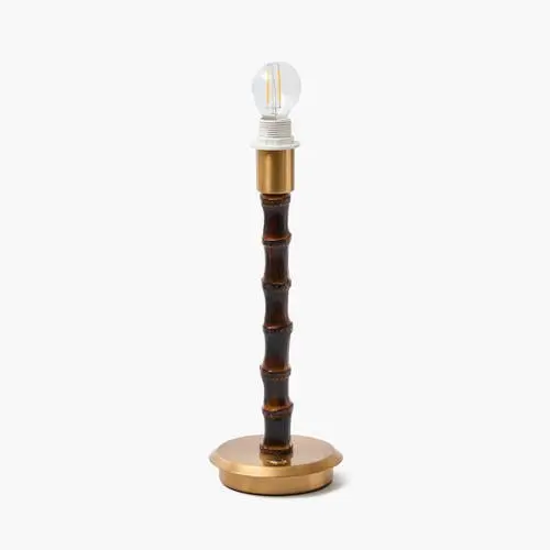 MRS. ALICE Burnt Wooden Rechargeable Lamp - Brown