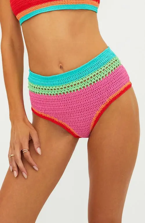 Beach Riot Karmen Crochet Bikini Bottoms - Aqua Haze Crochet