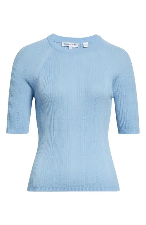 Veronica Beard Brielle Raglan Rib Knit Top - Blue Jay