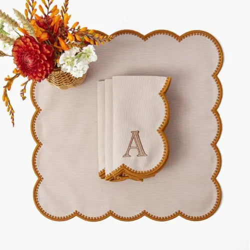 MRS. ALICE Taupe & Mustard Bettina Napkins - Neutral