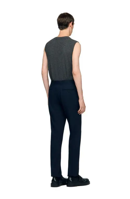 Sandro Wool Suit Trousers - Navy Blue