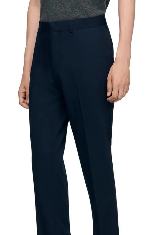 Sandro Wool Suit Trousers - Navy Blue