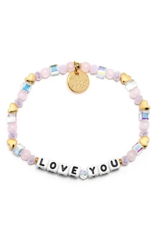 LITTLE WORDS PROJECT Love You Beaded Stretch Bracelet - White