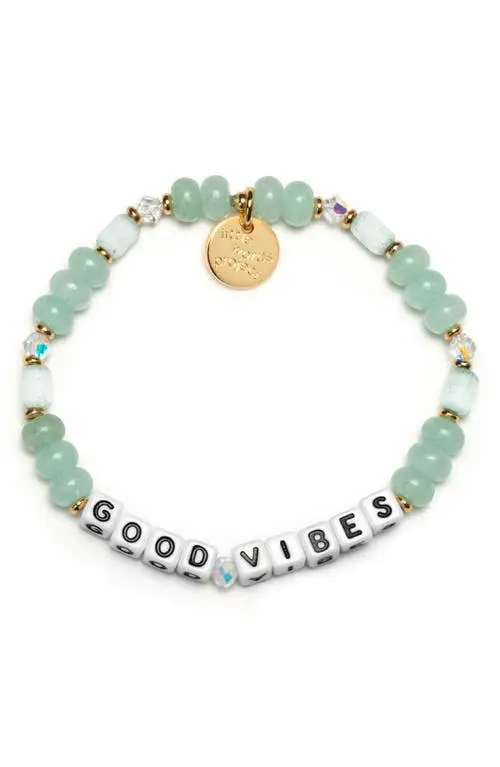 LITTLE WORDS PROJECT Good Vibes Beaded Stretch Bracelet - White