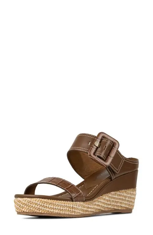 DONALD PLINER Gizelle Platform Wedge Sandal - Saddle