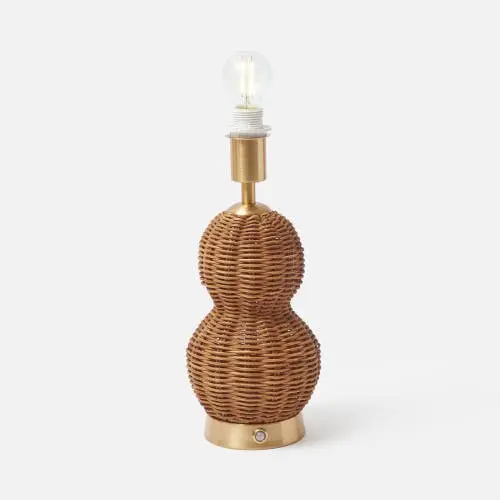 MRS. ALICE Rattan Bardot Rechargeable Lamp - Neutral