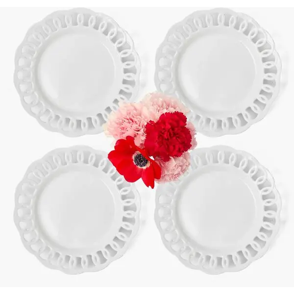 MRS. ALICE Lace Starter Plates - White
