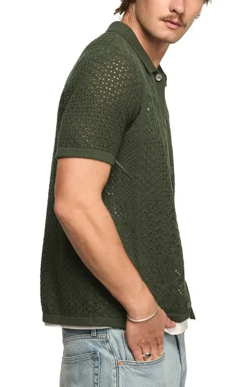 Lucky Brand Granny Open Stitch Button-up Shirt - Cilantro