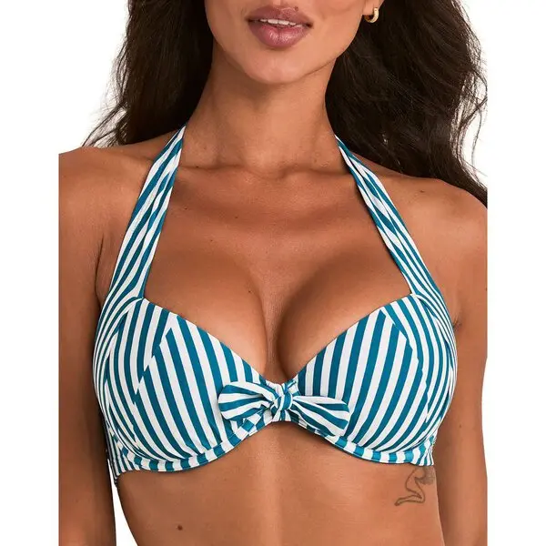 ADORE ME Shelbie Swimwear Swimwear Top - Stripe Blue