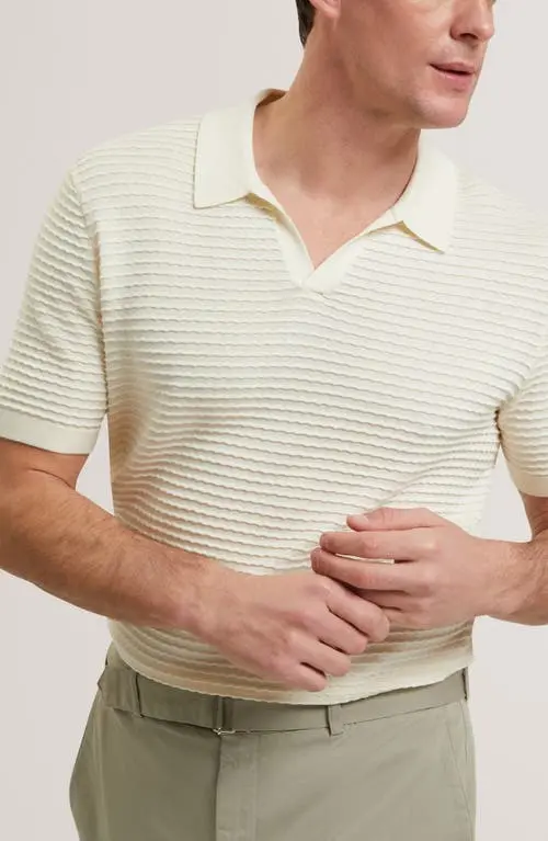 Ted Baker London Bestel Textured Cotton Polo - White
