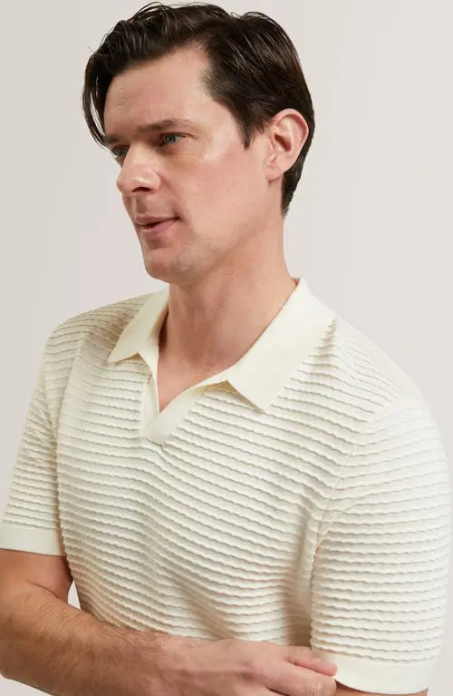 Ted Baker London Bestel Textured Cotton Polo - White