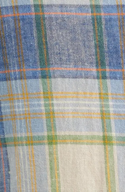 Pendleton Dawson Plaid Short Sleeve Linen Blend Button-up Shirt