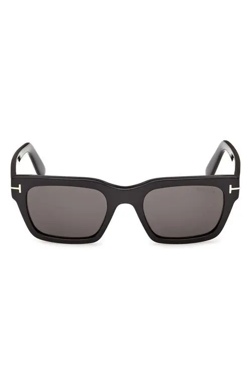 TOM FORD Square Sunglasses - Shiny Black/smoke Lens