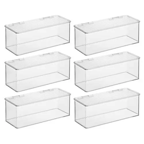 IDESIGN Stackable Hinged-lid Storage Boxset Of 6