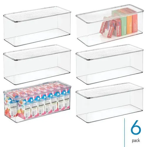 IDESIGN Stackable Hinged-lid Storage Boxset Of 6