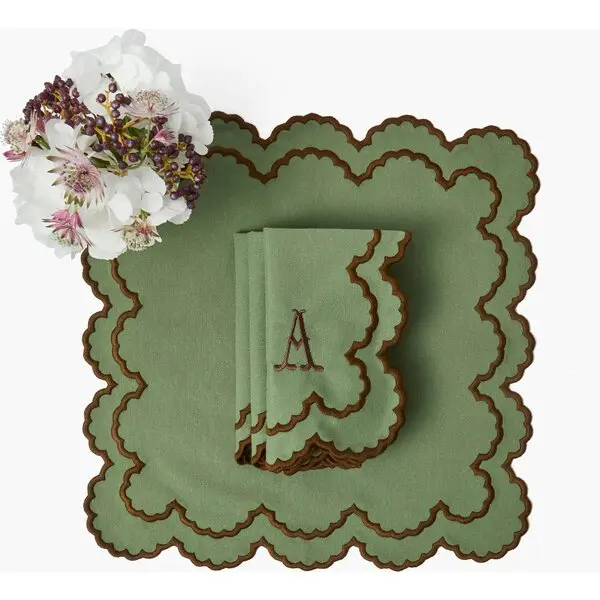MRS. ALICE Brown Charlotte Napkins - Green