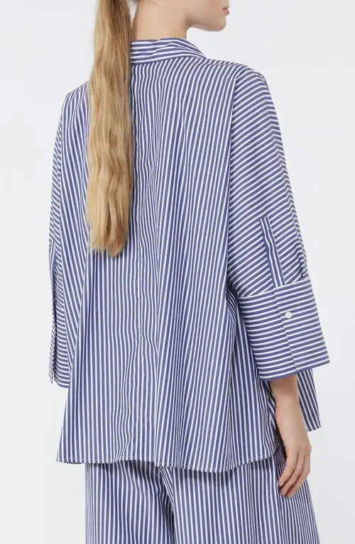 Max Mara Hudson Oversize Striped Shirt - Navy