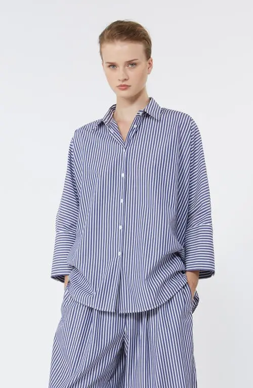 Max Mara Hudson Oversize Striped Shirt - Navy