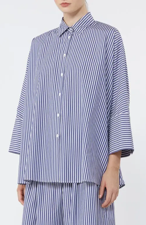 Max Mara Hudson Oversize Striped Shirt - Navy