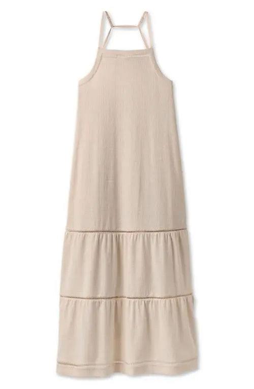 UGG Sleeveless Maxi Dress With Ladder Stitch Detail - Cream