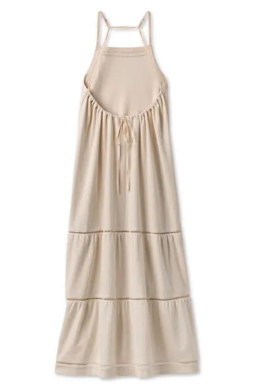UGG Sleeveless Maxi Dress With Ladder Stitch Detail - Cream