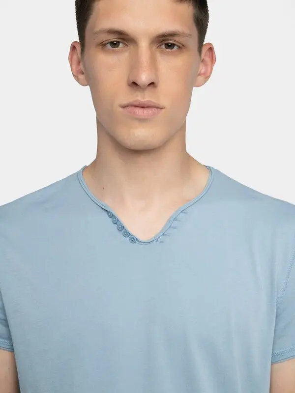 Zadig&Voltaire Henley Monastir T-shirt - Cloud