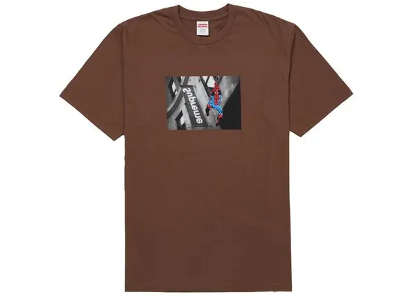 Supreme Spiderman Tee Shirt - Brown
