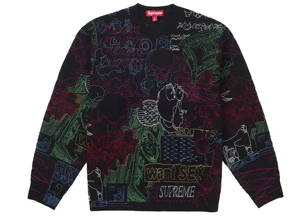 Supreme Embroidered Sweater - Black