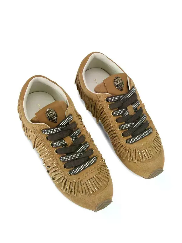 Kurt Geiger Islington Fringe Crystal Detail Sneakers - Brown