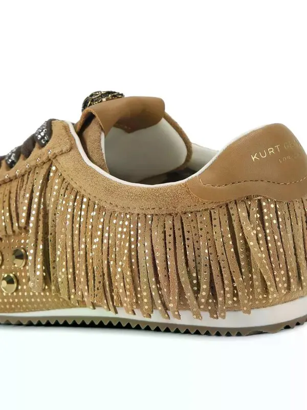 Kurt Geiger Islington Fringe Crystal Detail Sneakers - Brown