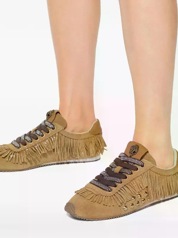 Kurt Geiger Islington Fringe Crystal Detail Sneakers - Brown