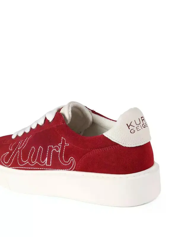 Kurt Geiger Albion Retro Embroidered Logo Sneakers - Red