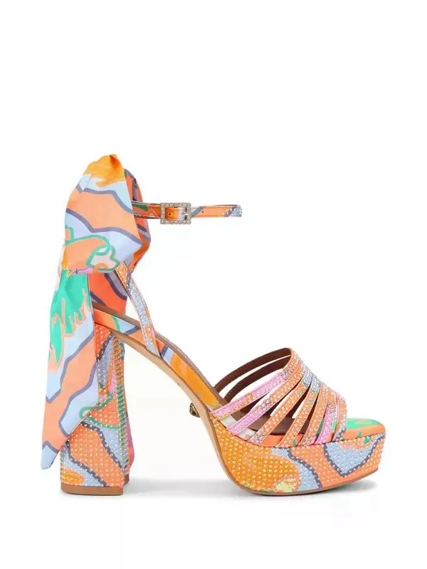 Kurt Geiger Pierra Ankle-tie Platform Sandals - Orange
