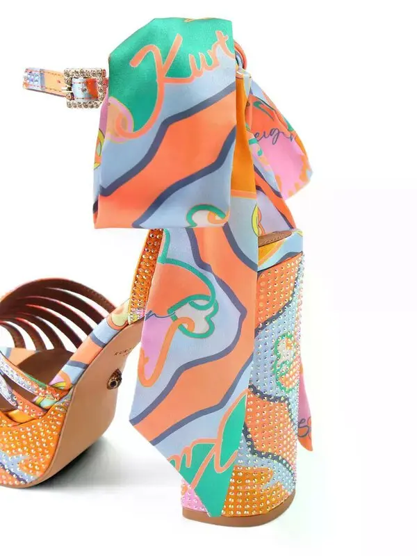 Kurt Geiger Pierra Ankle-tie Platform Sandals - Orange