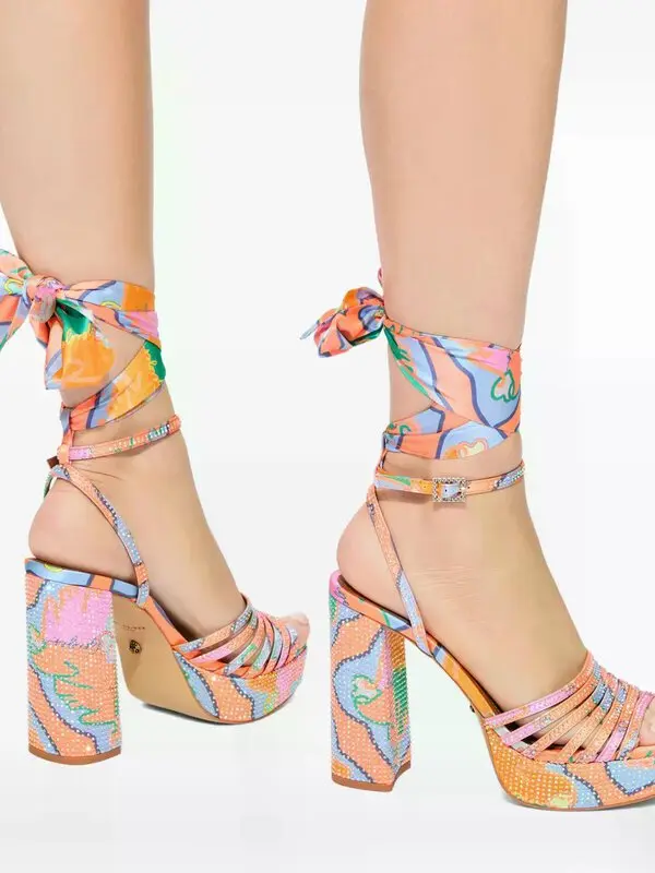 Kurt Geiger Pierra Ankle-tie Platform Sandals - Orange