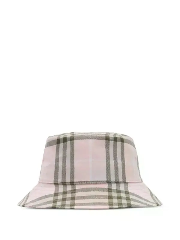 Burberry Check Cotton Bucket Hat - Pink