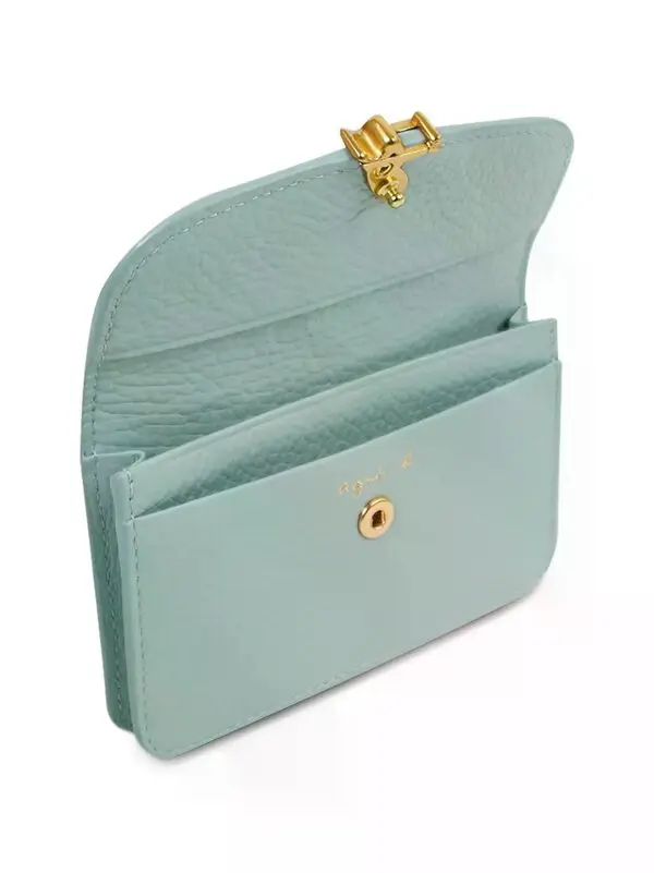 AGNES B. The B. Curve Flap Leather Wallet - Blue