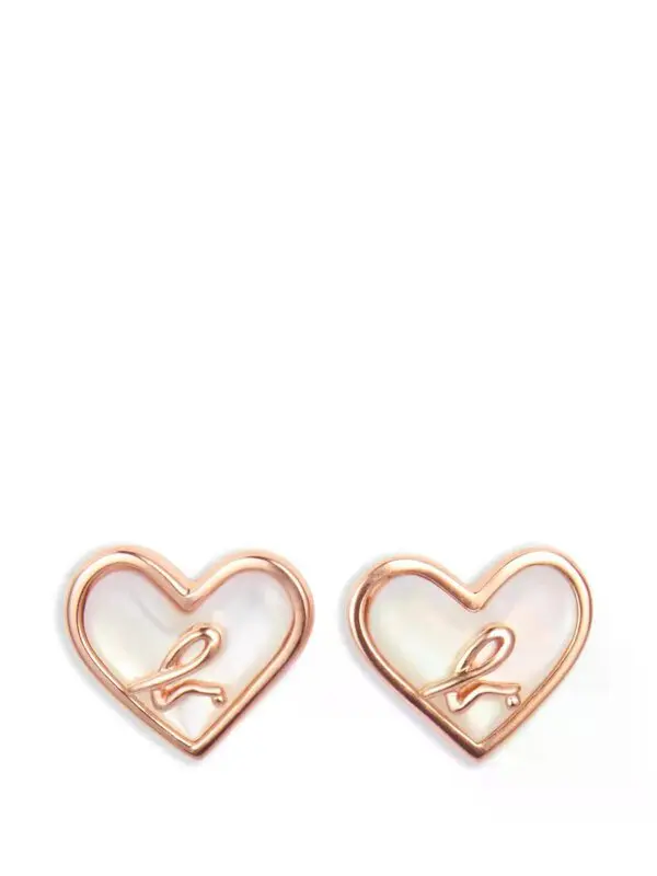 AGNES B. About Love Heart Logo Earrings - Pink