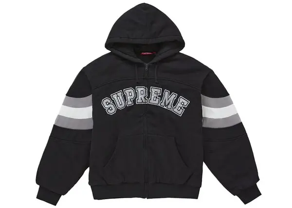 Supreme Zip Up Hooded Sweatshirt - Black