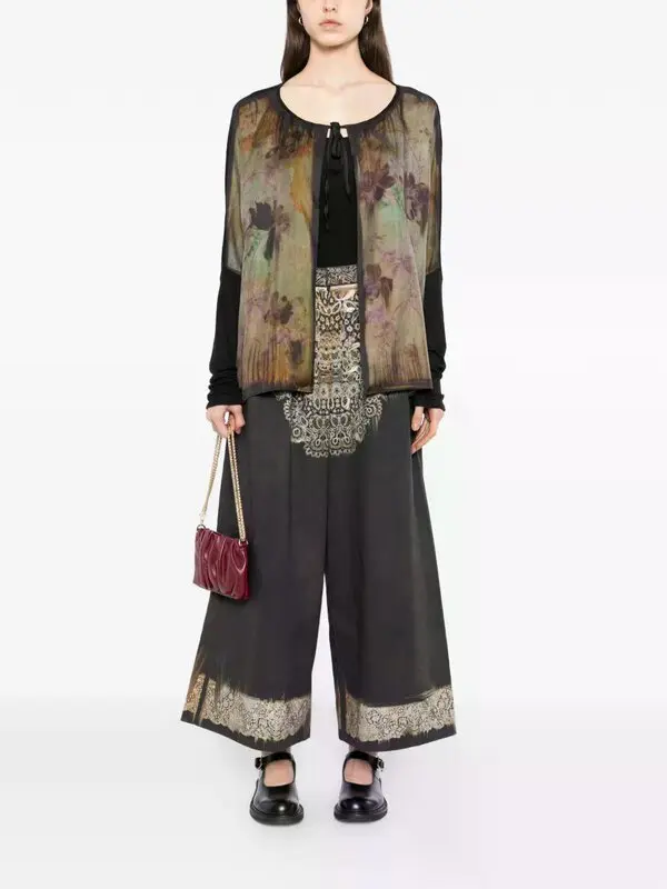 IA LONDON Floral Print Wide Leg Trousers