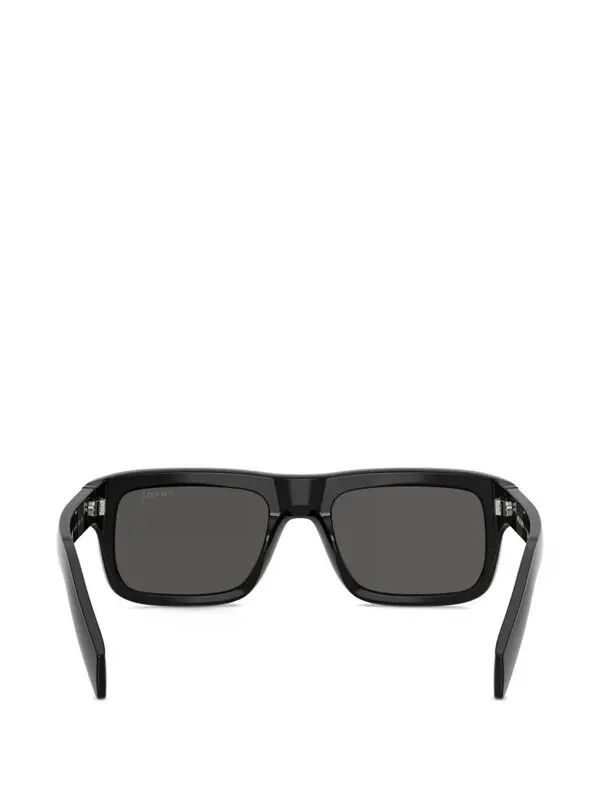 Prada Logo-detail Rectangle Sunglasses - Black