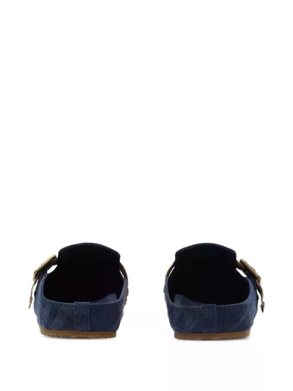 Burberry Check Denim Urchin Clogs - Blue