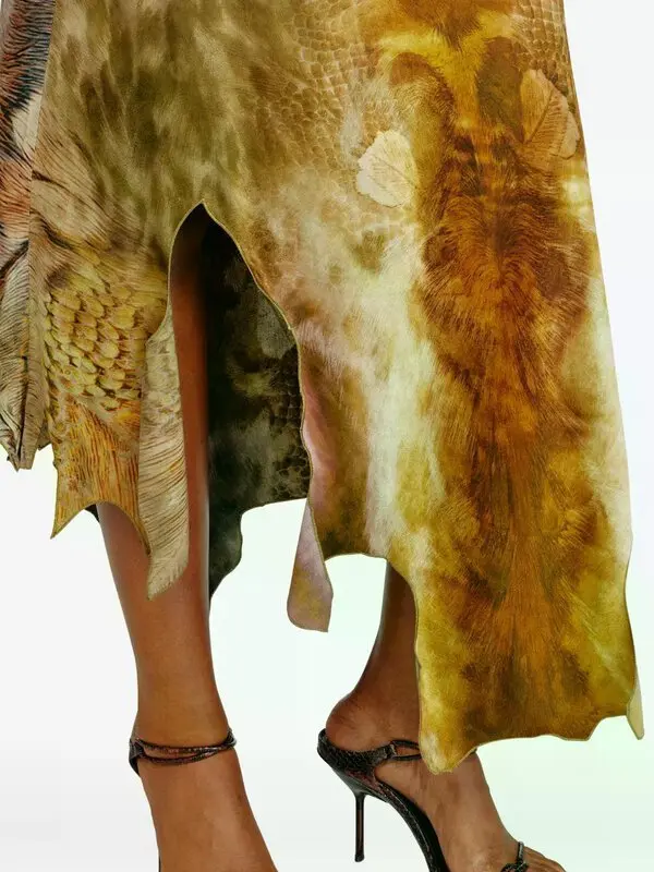 DIESEL® Asymmetric Animal-print Skirt