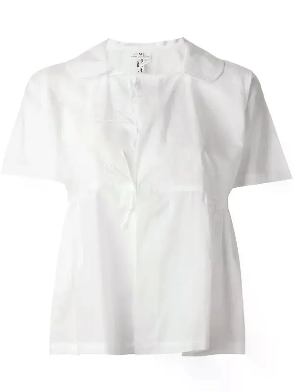 Comme Des Garçons Lace-up Detail Flared Shirt - White