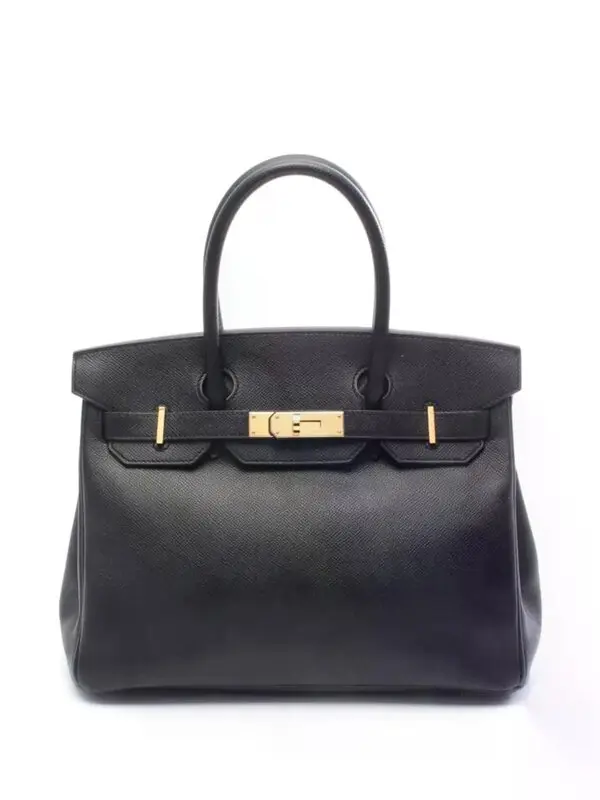 Hermès 2018 30 Birkin Grained-leather Handbag - Black
